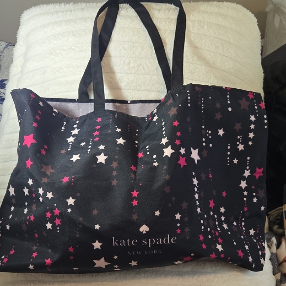 kate spade | Bags | Kate Spade Black And Pink Star Pattern Tote | Poshmark